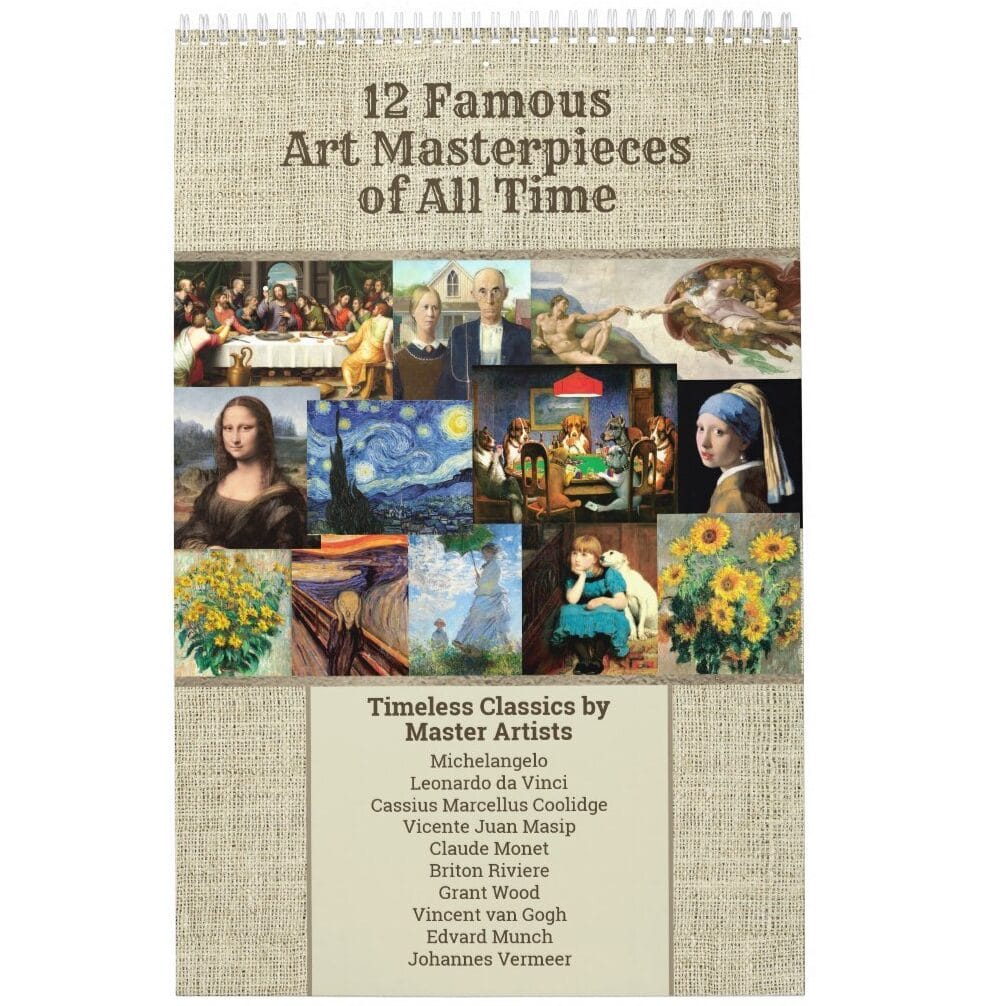 Famous Art Masterpieces Large Wall Calendar - Old Masters Paintings