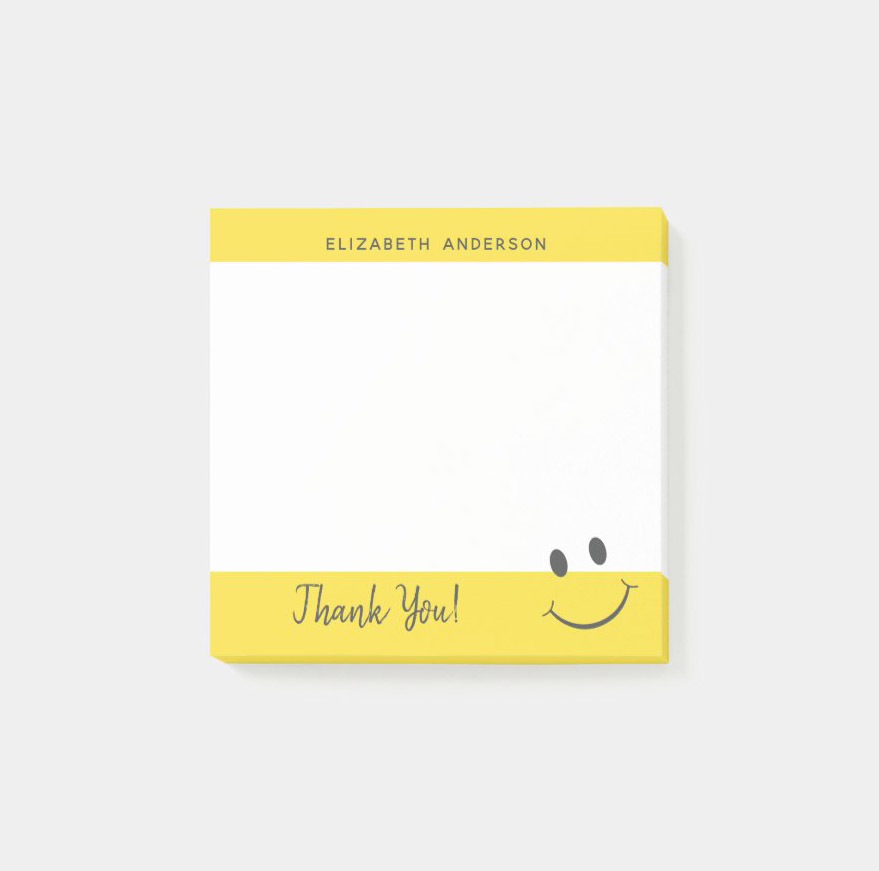 Happy Face Personalize Notepads and Post-it Notes