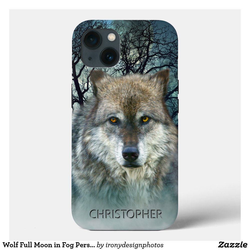 Wolf Full Moon in Fog Personalized Case-Mate Phone Case - Irony Designs ...